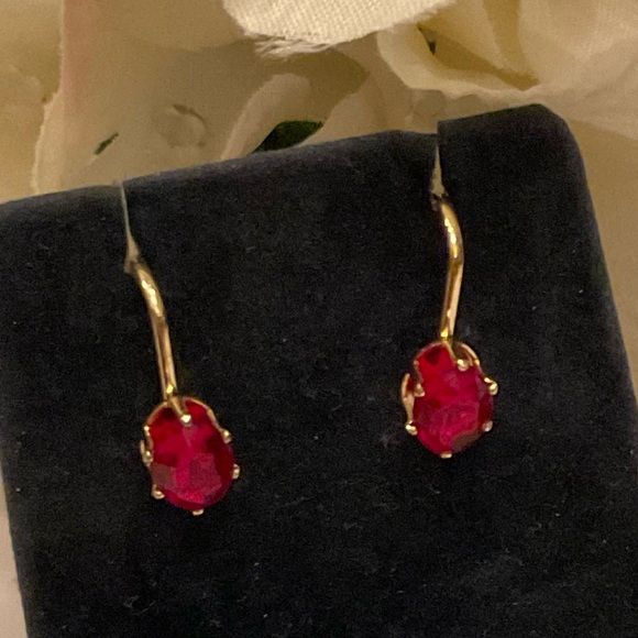 Jewelry | Red Jewel Clip Earrings | Poshmark